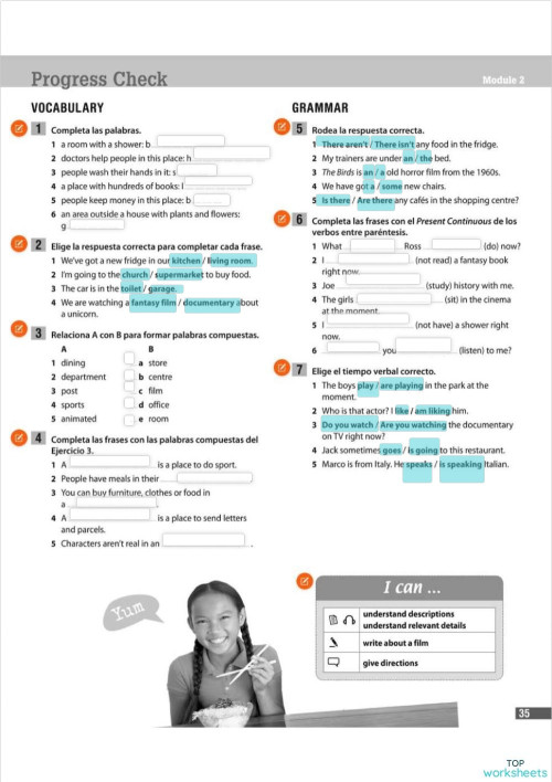 Module 2. Progress Check. Interactive worksheet | TopWorksheets