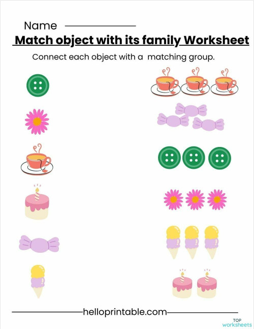Family objects. Interactive worksheet | TopWorksheets