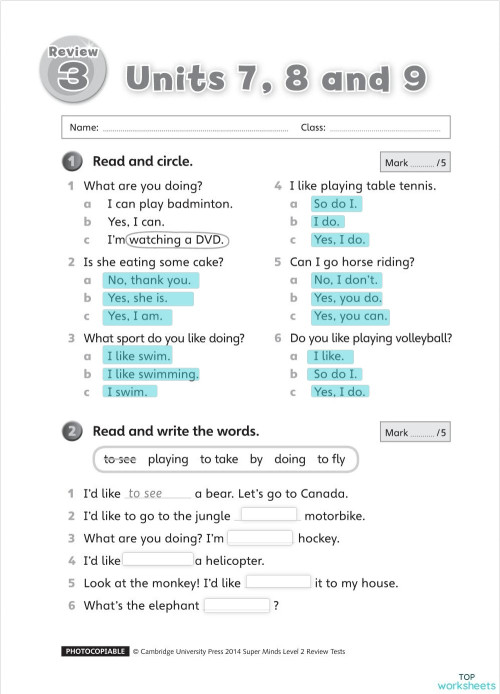 SM2 Review3 (units 7, 8, 9). Interactive worksheet | TopWorksheets