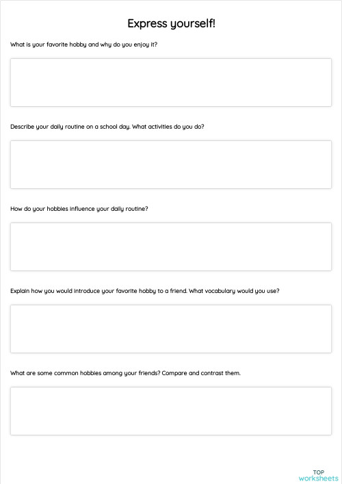 Express yourself!. Interactive worksheet | TopWorksheets