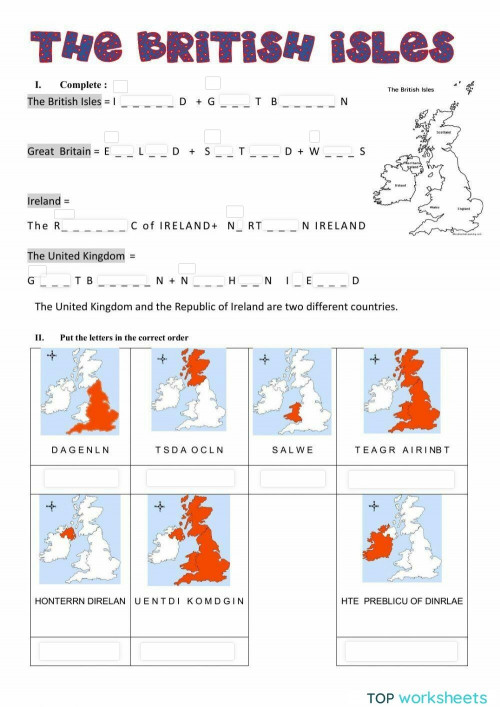 The British Isles interactive exercise. Interactive worksheet ...