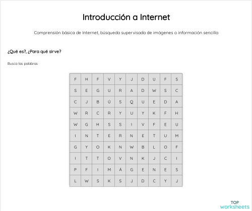 Introducción a Internet. Ficha interactiva | TopWorksheets