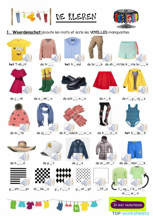 De kleren blz. 37. Interactive worksheet | TopWorksheets