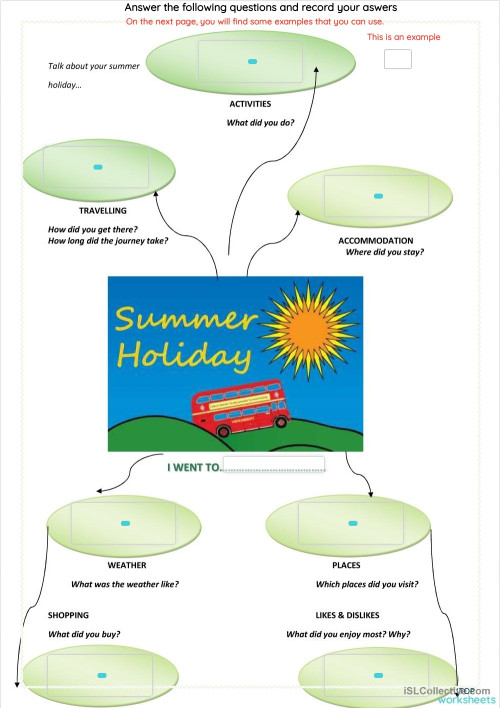 SUMMER HOLIDAY SPEAKING ACTIVITY. Interactive worksheet | TopWorksheets
