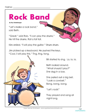 Story Rock Band. Interactive worksheet | TopWorksheets