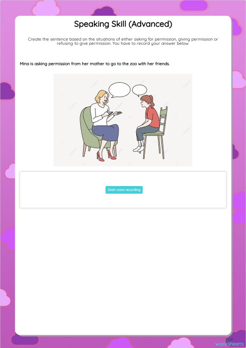 Speaking Skill (Advanced). Interactive worksheet | TopWorksheets
