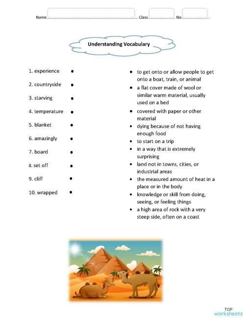 Understanding Vocabulary. Interactive worksheet | TopWorksheets