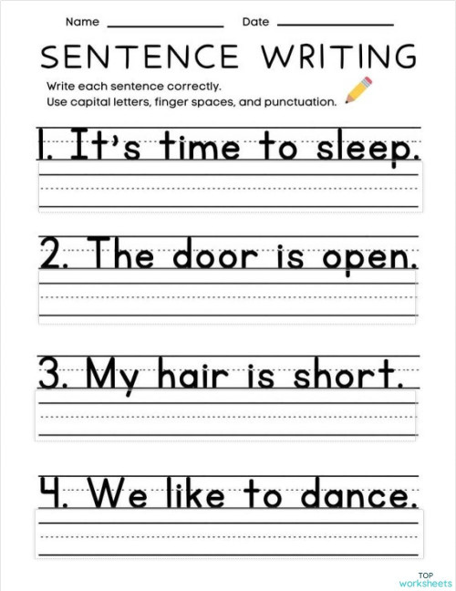 Writing: interactive worksheets and online exercises | TopWorksheets