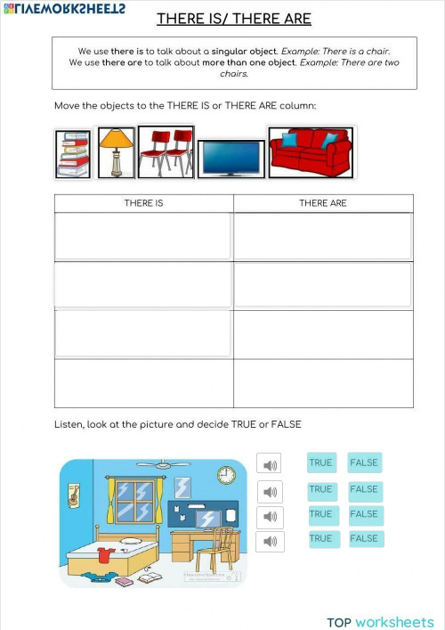 There is-There are. Interactive worksheet | TopWorksheets