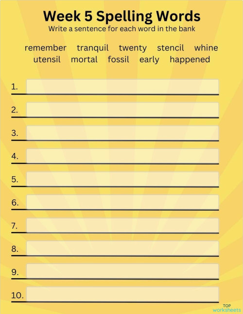 5th Grade Spelling Words