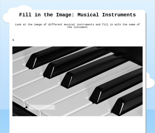 Fill in the Image: Musical Instruments. Interactive worksheet ...