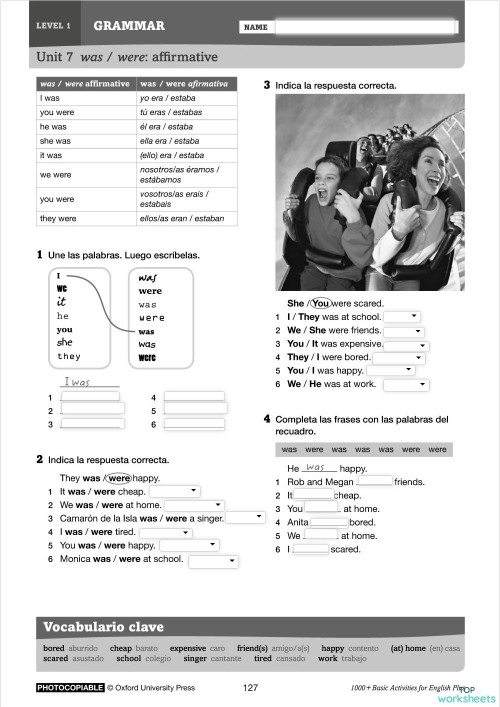 Was/were affirmative. Interactive worksheet | TopWorksheets