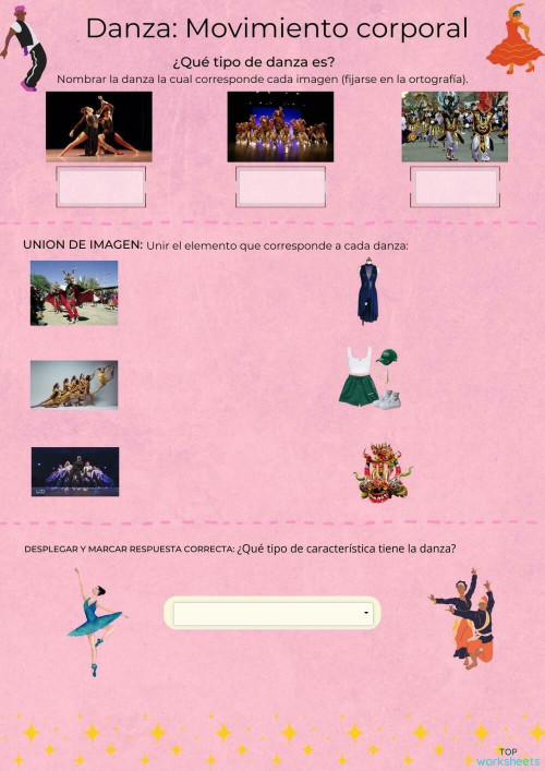 Danza: Movimiento Corporal. Ficha interactiva | TopWorksheets