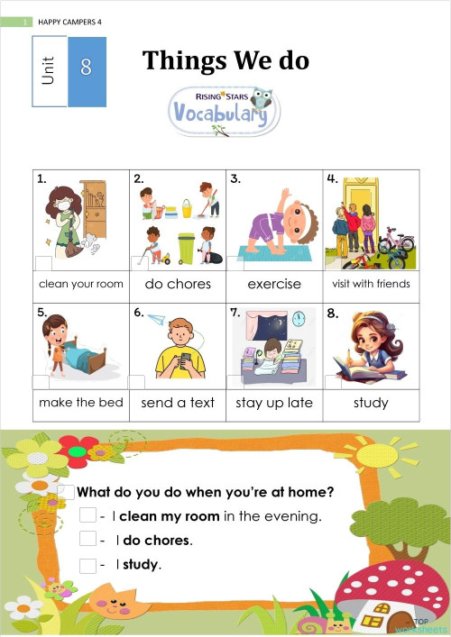 Unit 8 Things We do. Interactive worksheet | TopWorksheets