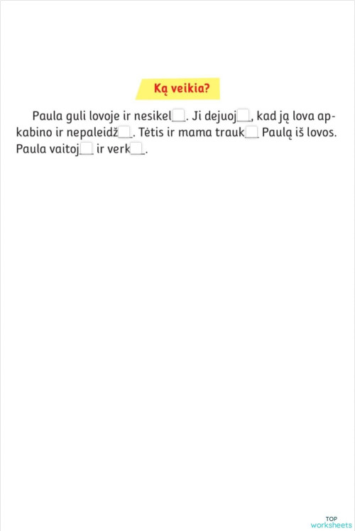 Daiktavardžių linksniai. Interactive worksheet | TopWorksheets