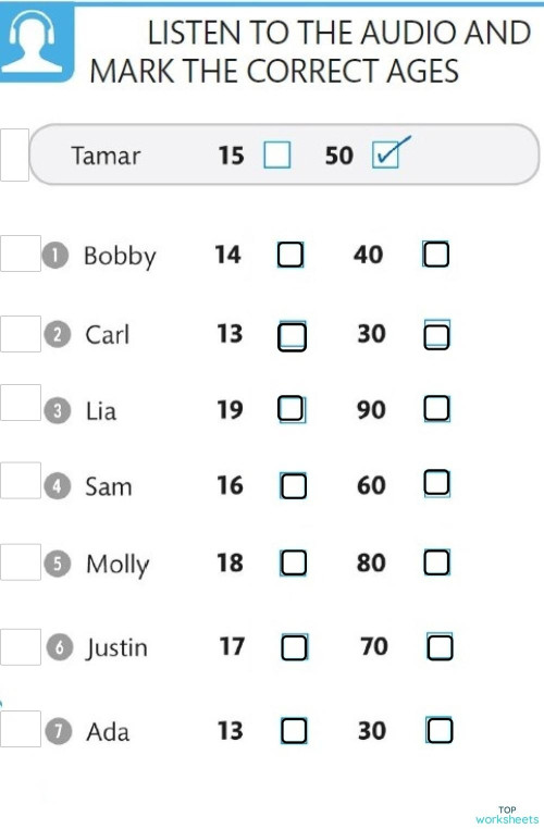 learn to listen numbers 2. Interactive worksheet | TopWorksheets