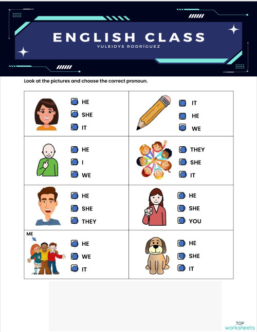 Personal Pronouns. Interactive worksheet | TopWorksheets