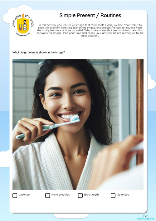 Simple Present / Routines. Interactive worksheet | TopWorksheets