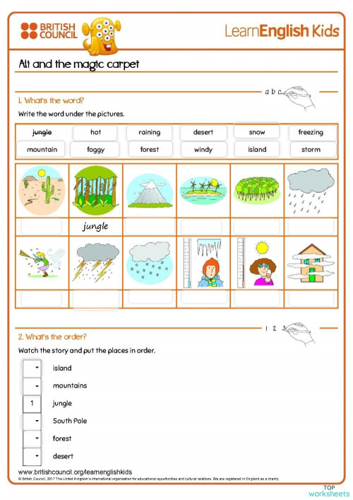 Ali and the magic carpet. Interactive worksheet | TopWorksheets