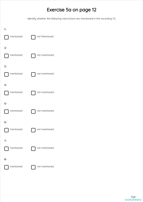 5 Grade. Listening Comprehension. 1 Term. Interactive worksheet ...