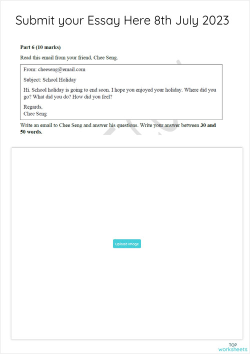 Year 6 -Writing Task Assessment - Essay Submission. Interactive ...