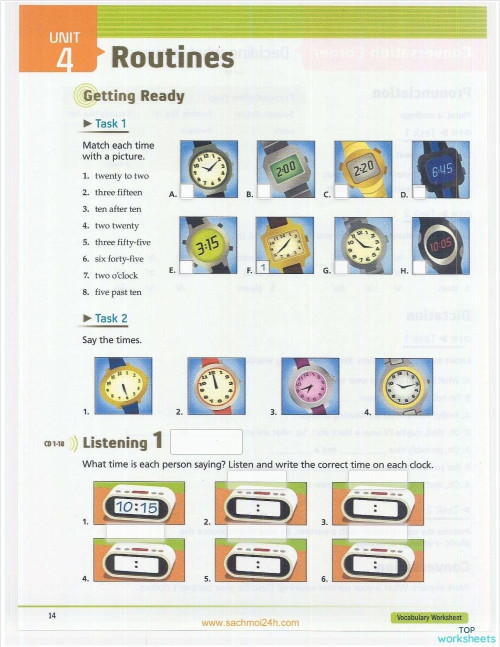 DAILY ROUTINES - LISTENING. Interactive worksheet | TopWorksheets
