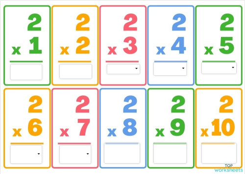 Tabuada do 2. Ficha interativa | TopWorksheets