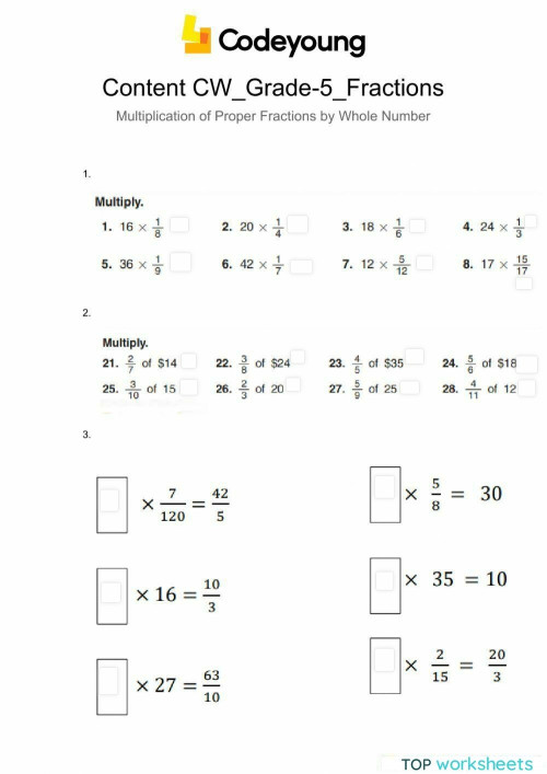 Content-CW-Multiplication of Proper Fractions by Whole Number ...