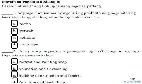 Mga Produktong ginagamitan ng Basic Sketching, Shading at Outline ...