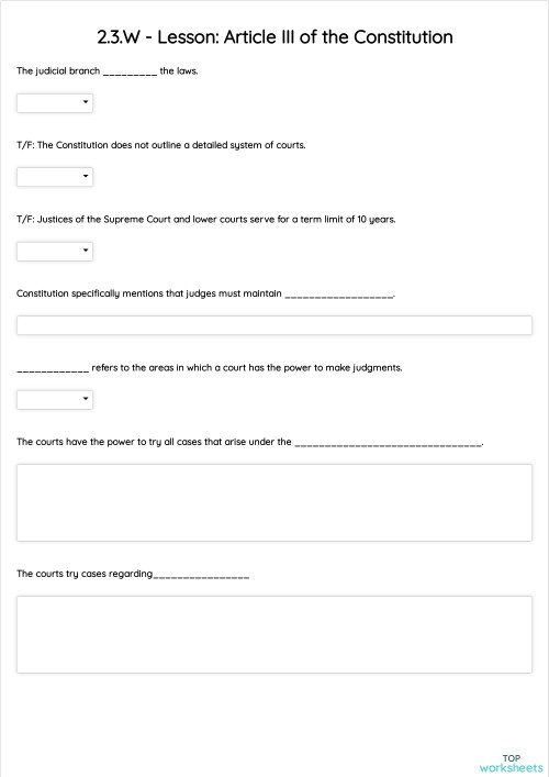 Government: interactive worksheets and online exercises | TopWorksheets