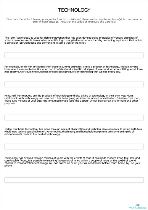 TECHNOLOGY. Interactive worksheet | TopWorksheets