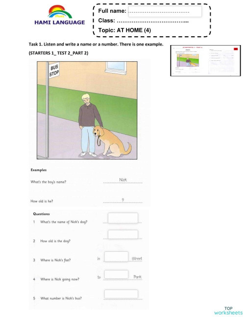 ESL03_AT HOME (4). Interactive worksheet | TopWorksheets
