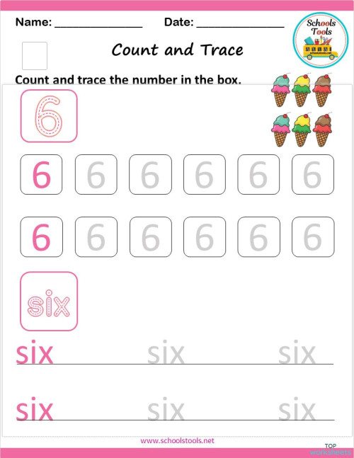 Tracing Numbers & Number Words Sheets 0-20 6-10. Interactive worksheet ...