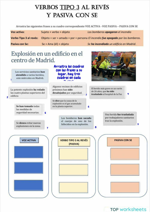 R1 Sesion 8 - Ejercicios Voz Pasiva. Ficha interactiva | TopWorksheets