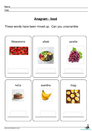 anagram food. Interactive worksheet | TopWorksheets