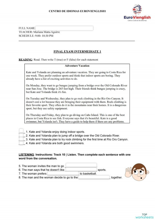 BASIC INTERMEDIATE 4. Interactive worksheet | TopWorksheets