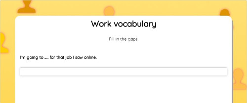 Work vocabulary. Interactive worksheet | TopWorksheets