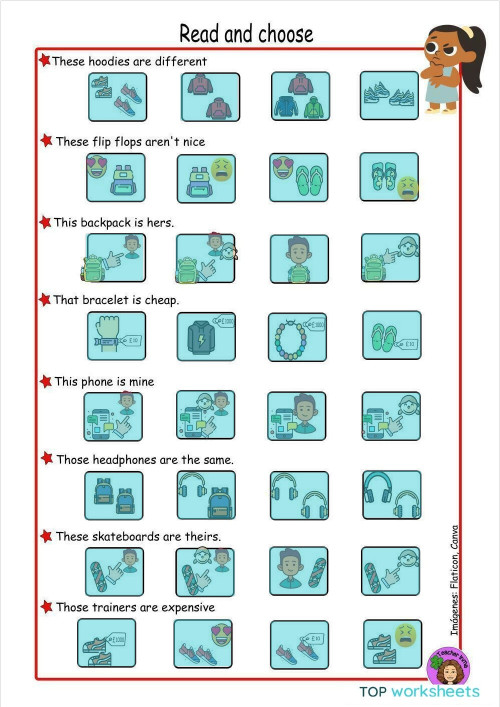 Read and choose. Ficha interactiva | TopWorksheets