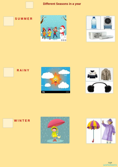 Different Seasons. Interactive worksheet | TopWorksheets