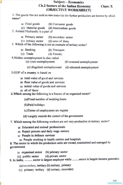 Economy: interactive worksheets and online exercises | TopWorksheets