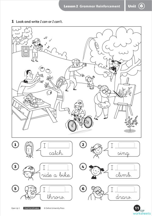 Grammar 2. Can/ can't. Interactive worksheet | TopWorksheets