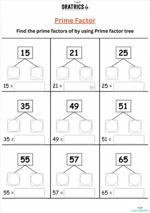Prime and Composite AA. Interactive worksheet | TopWorksheets