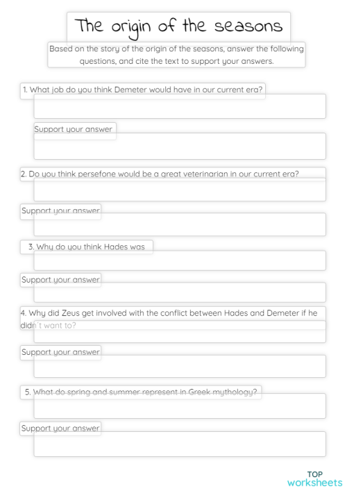 Origin of the seasons worksheet. Interactive worksheet | TopWorksheets