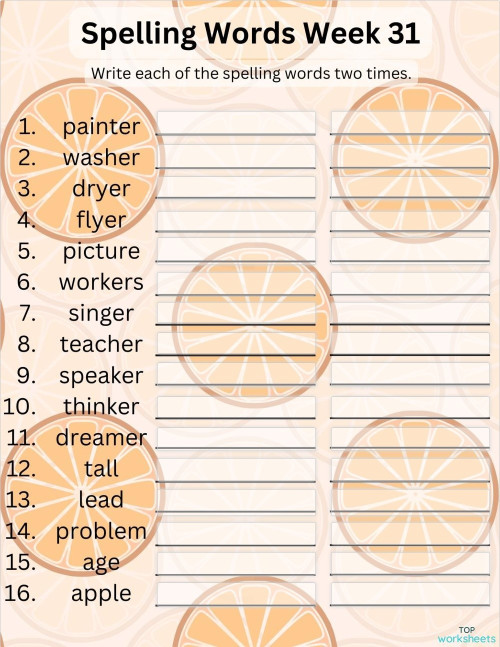 Spelling: interactive worksheets and online exercises | TopWorksheets