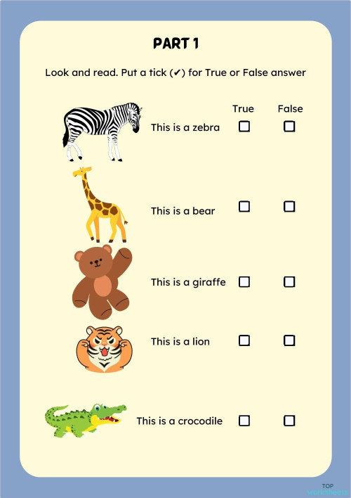 PRACTICE TEST. Interactive worksheet | TopWorksheets