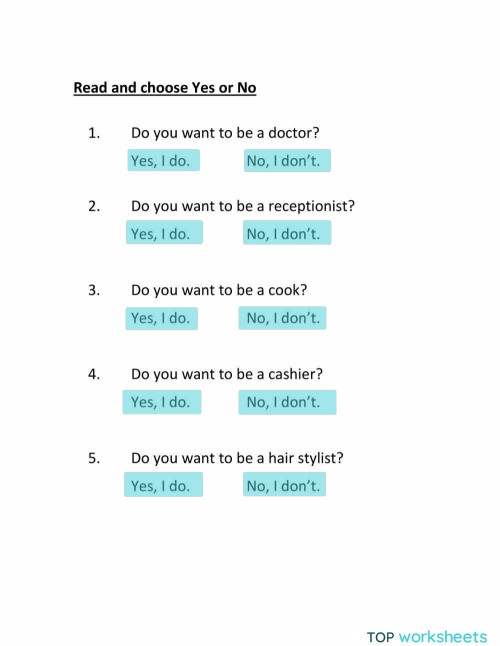 What do they do. Interactive worksheet | TopWorksheets