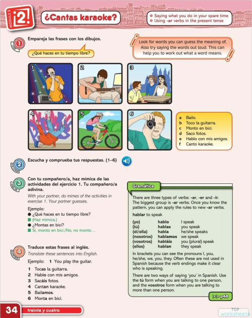 ¿Cantas karaoke? 34. Ficha interactiva | TopWorksheets