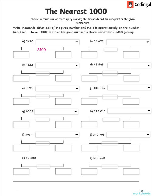 M_G04M03L05_WA02_Rounding numbers. Interactive worksheet | TopWorksheets