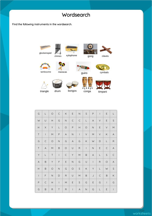 Musical instruments: interactive worksheets and online exercises | TopWorksheets