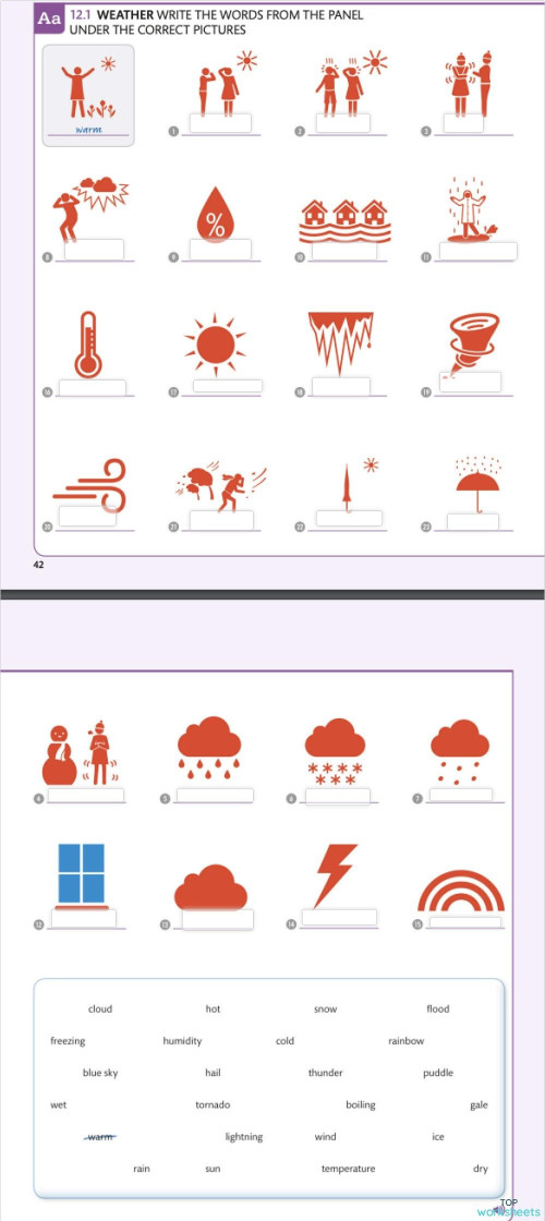 weather vocabulary. Interactive worksheet | TopWorksheets